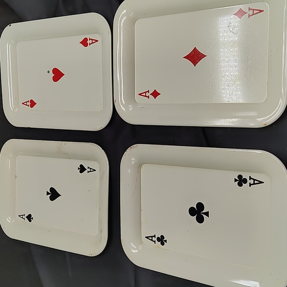 Source Unknown | Other | Vintage Playing Card Trays | Poshmark
